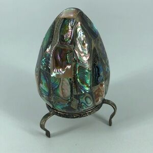 Art | Vintage Abalone Inlay Shell Egg On Stand | Poshmark